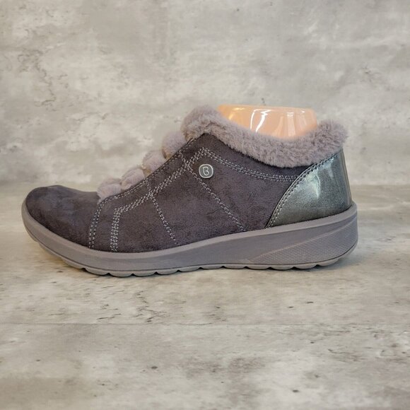 Bzees | Shoes | Bzees Golden Boots Womens Size 85 Grey Comfort Faux Fur ...